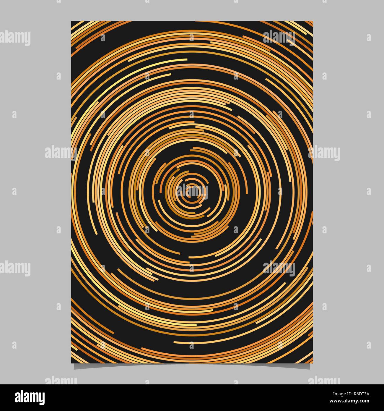 Orange circular abstract poster background template from concentric ...