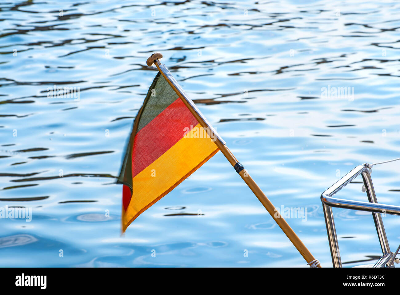 Flag Of Germany At A Sailing Boat Stock Photo - Alamy