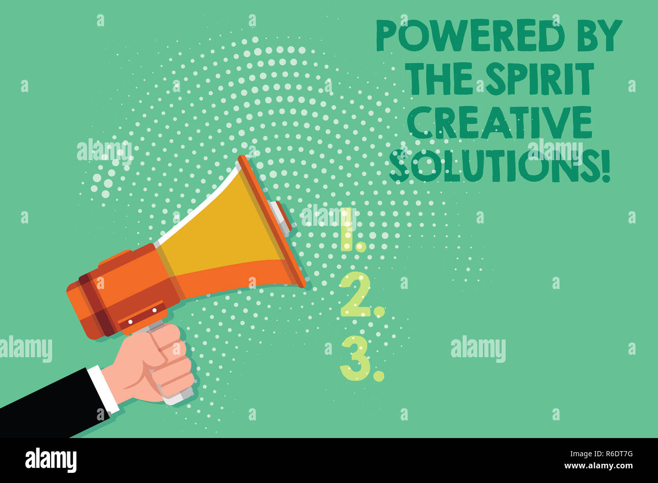 Text sign showing Powered By The Spirit Creative Solutions. Conceptual ...