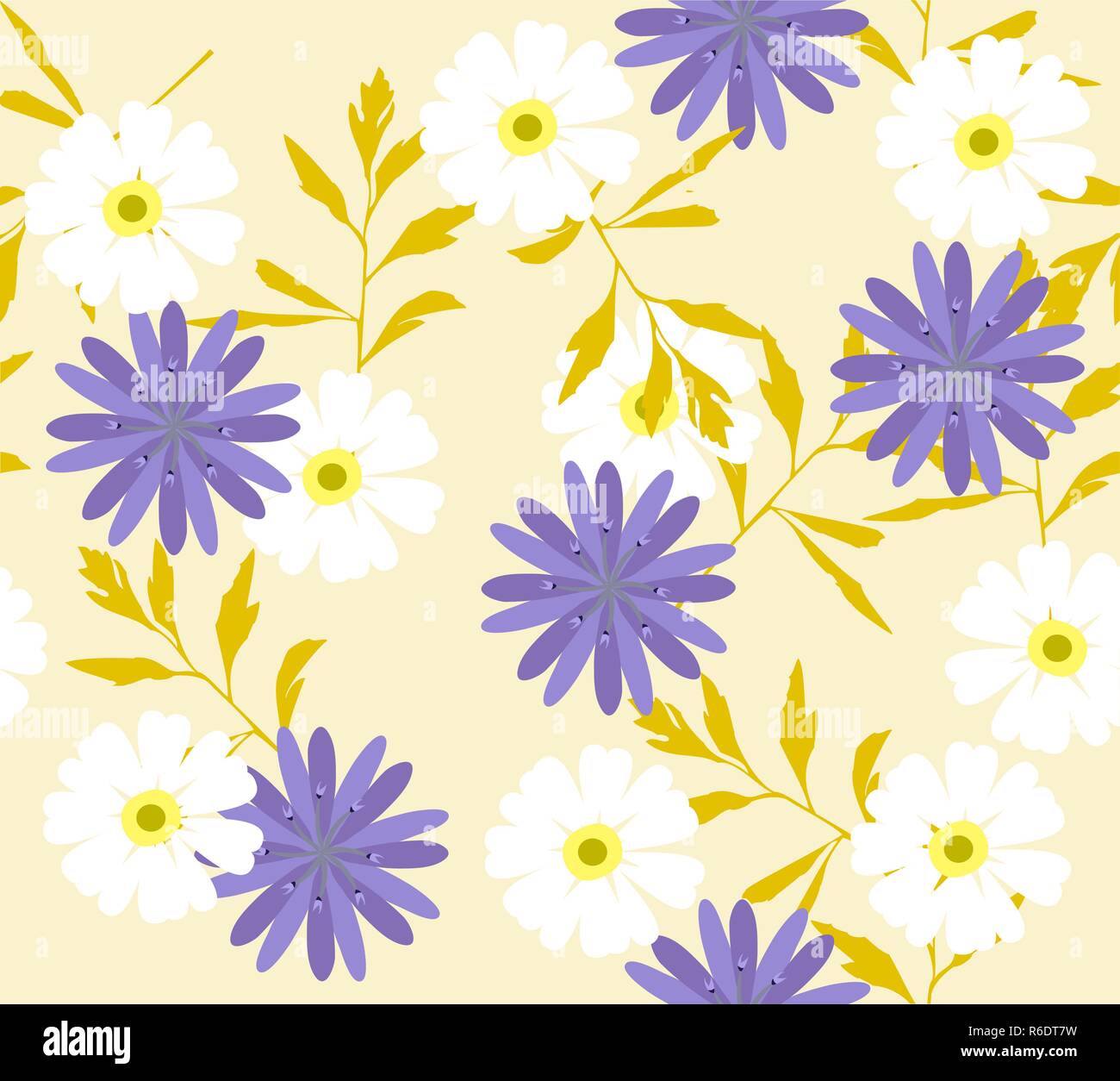 vector illustration of floral seamless background. abstract floral ...