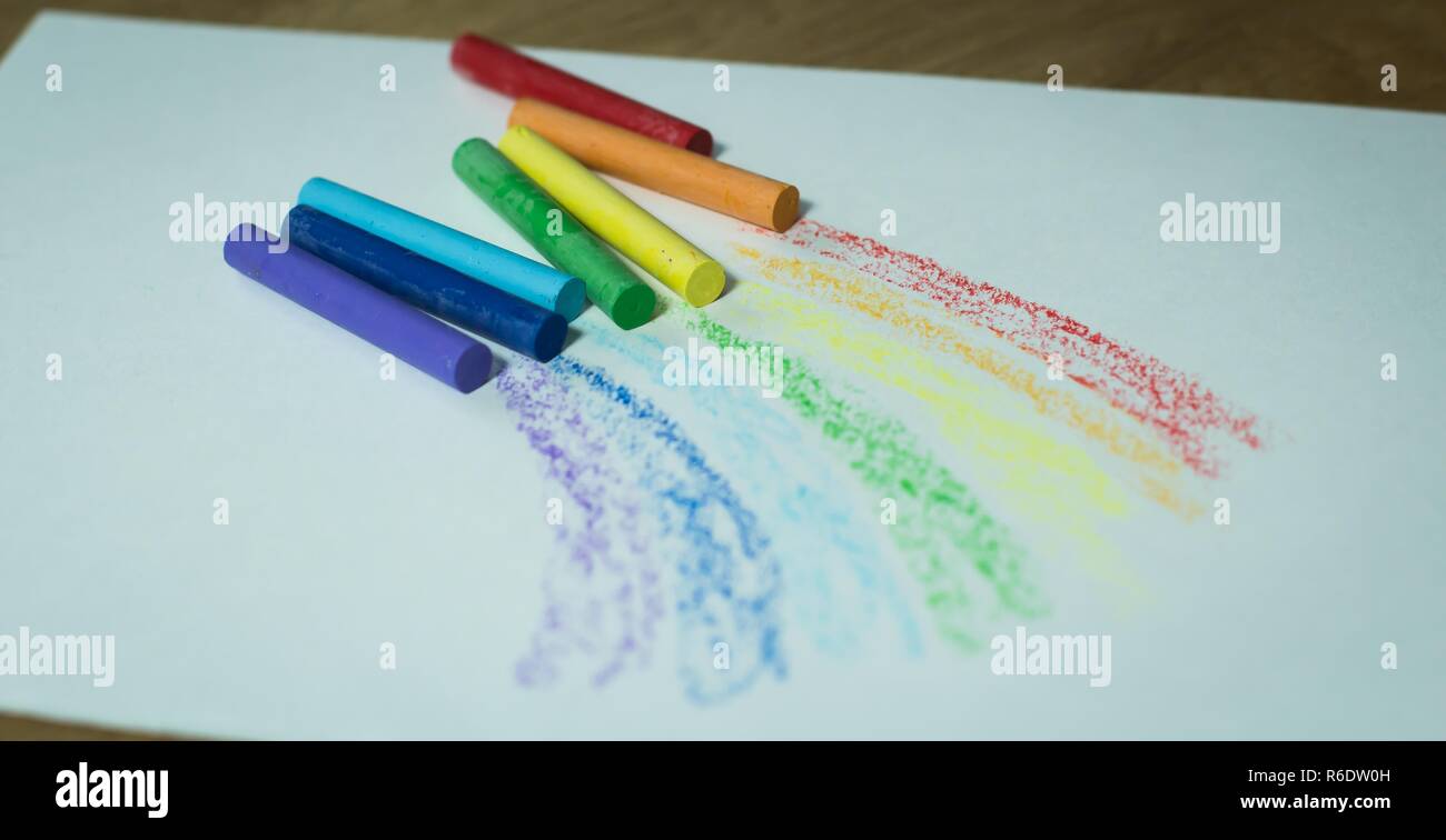 ulticolored crayons for drawing.isolated on a white background Stock ...