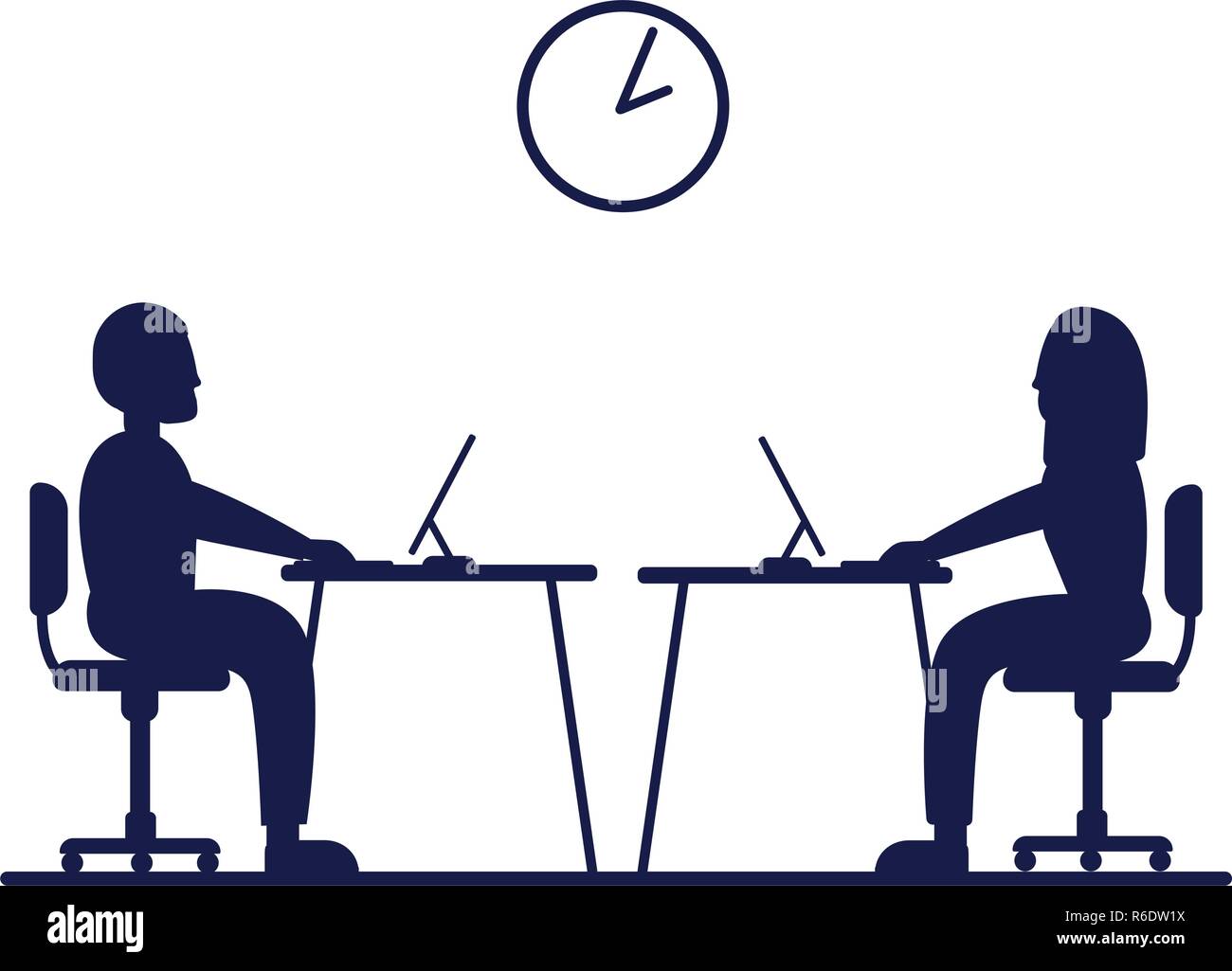 Office workers icon illustration isolated vector sign symbol illustration flat Stock Vector ...