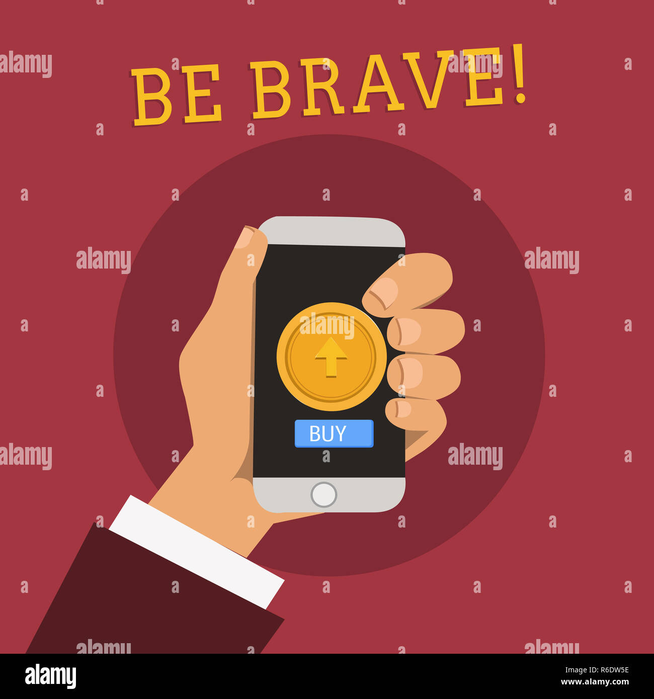 Handwriting text Be Brave. Concept meaning ready to face and endure ...