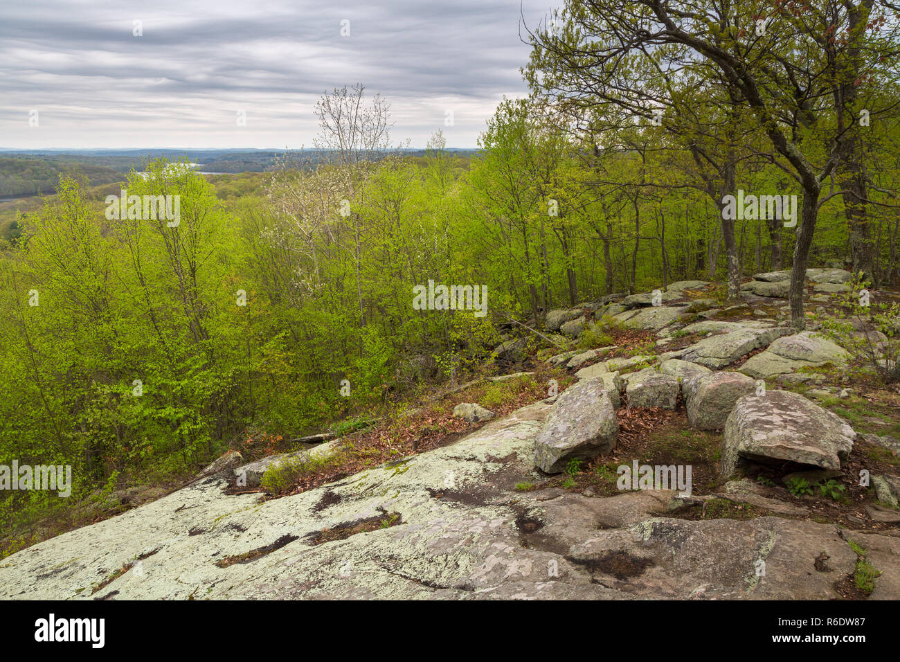 The Cross River Reservoir stretching into the nearby hills below the ...
