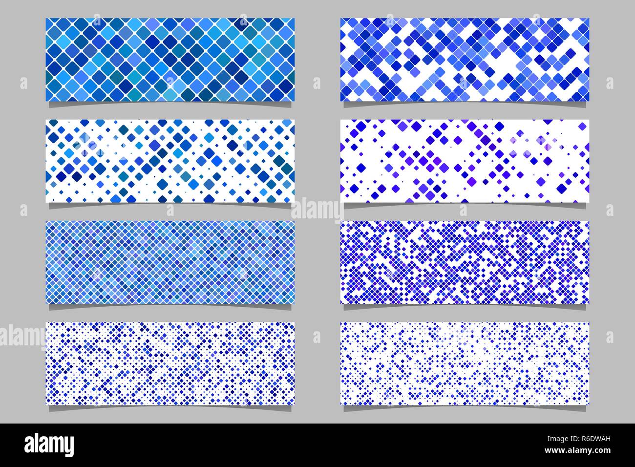 Abstract modern diagonal rounded square pattern banner background set Stock Vector Image & Art ...