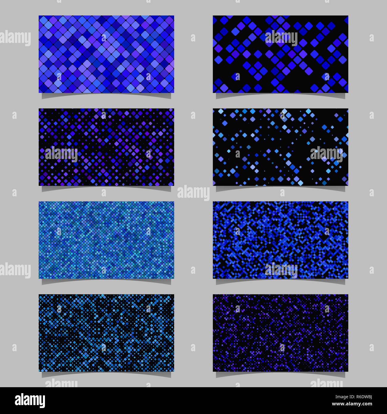 Diagonal square pattern mosaic card background template set Stock ...