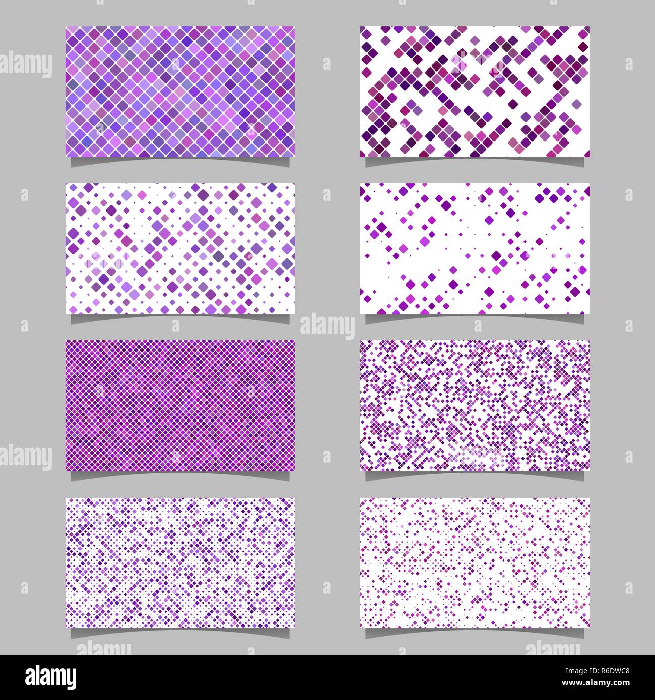 Diagonal square pattern mosaic card background template set Stock Vector Image & Art - Alamy