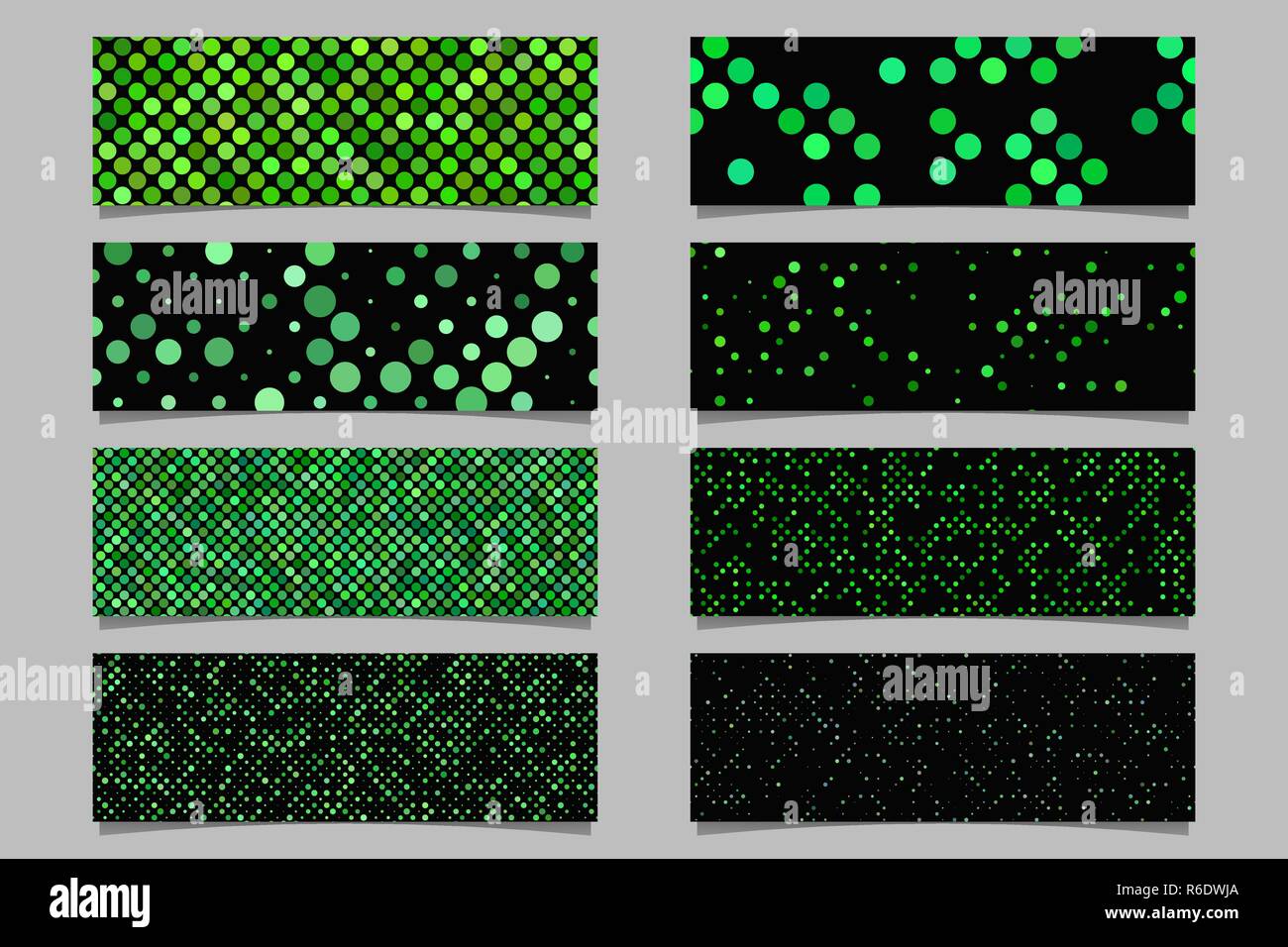 Modern abstract green dot pattern banner background template set Stock ...