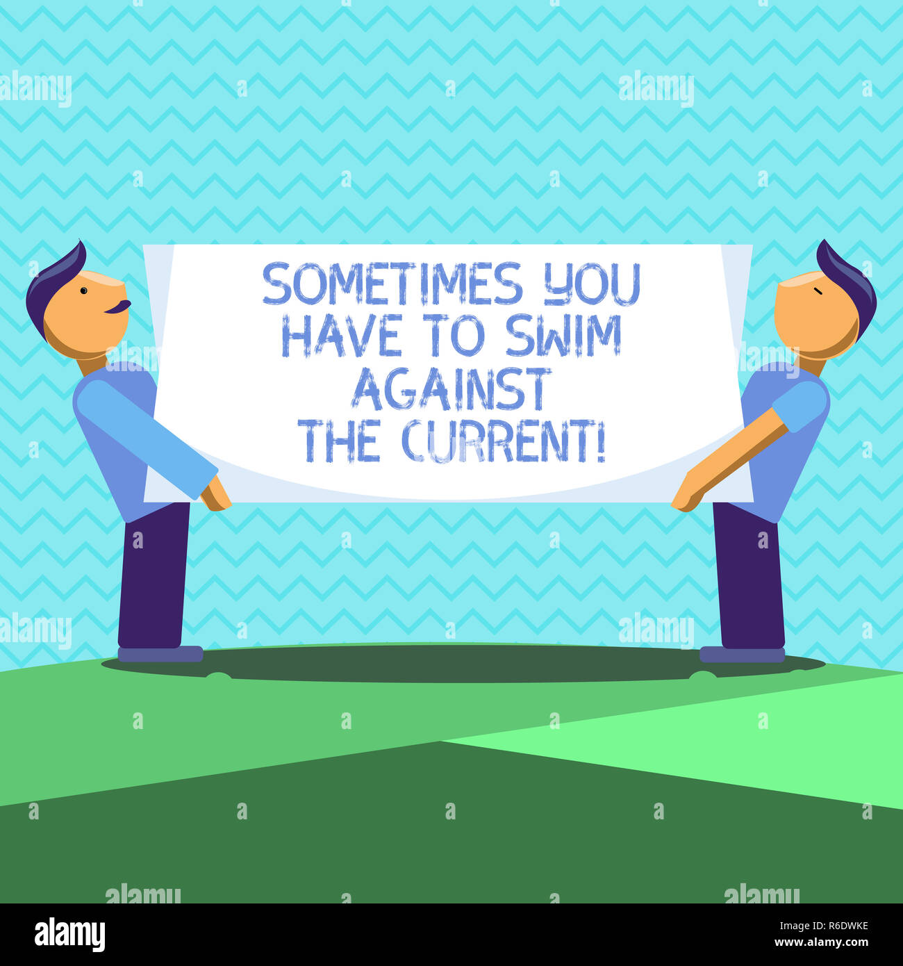 Text sign showing Sometimes You Have To Swim Against The Current ...