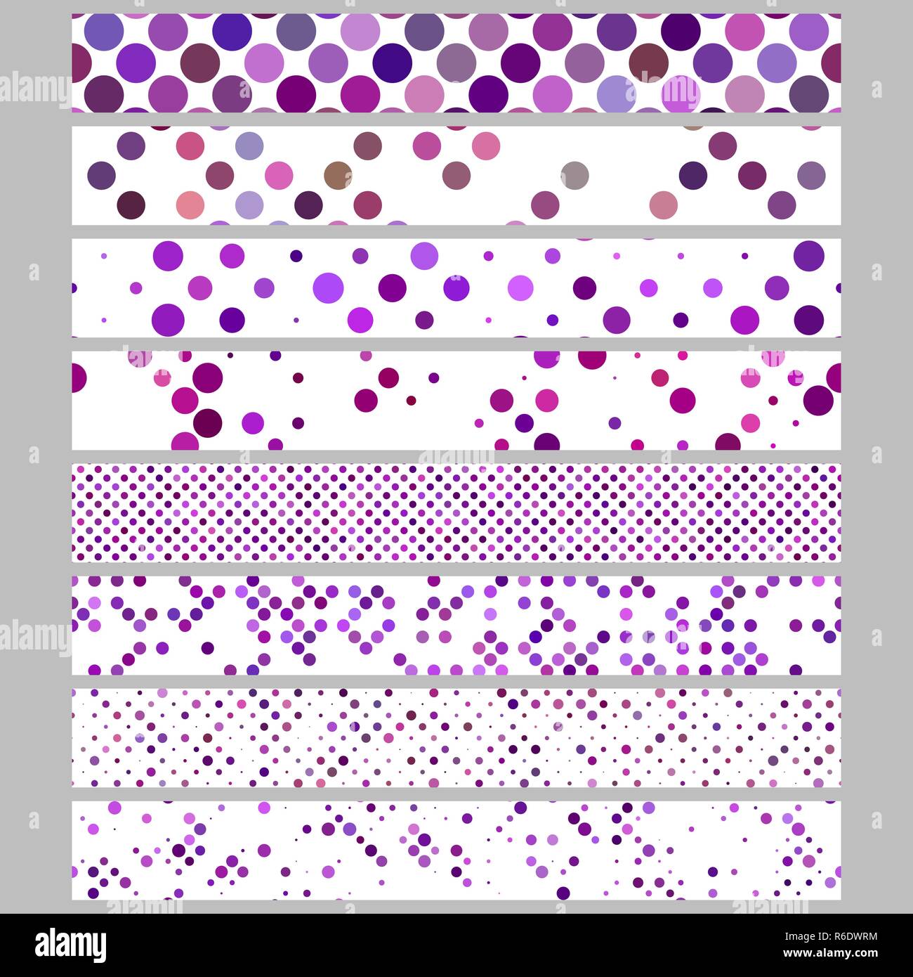 Color abstract dot pattern rectangular web banner background set Stock ...