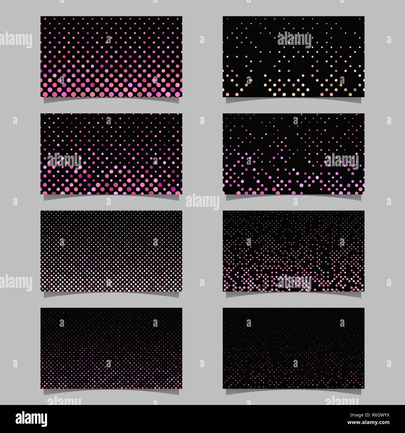 Pink abstract circle pattern card background template set - vector ...