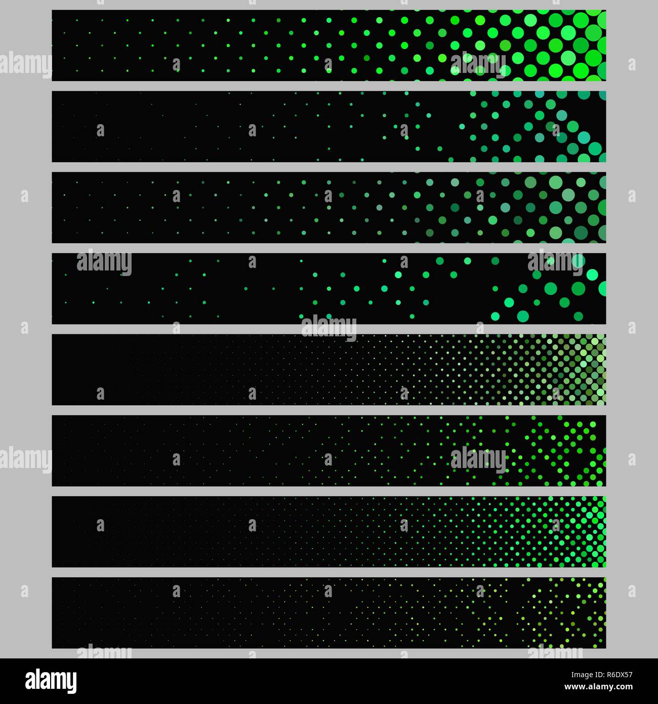Color abstract dot pattern rectangular web banner background set Stock ...