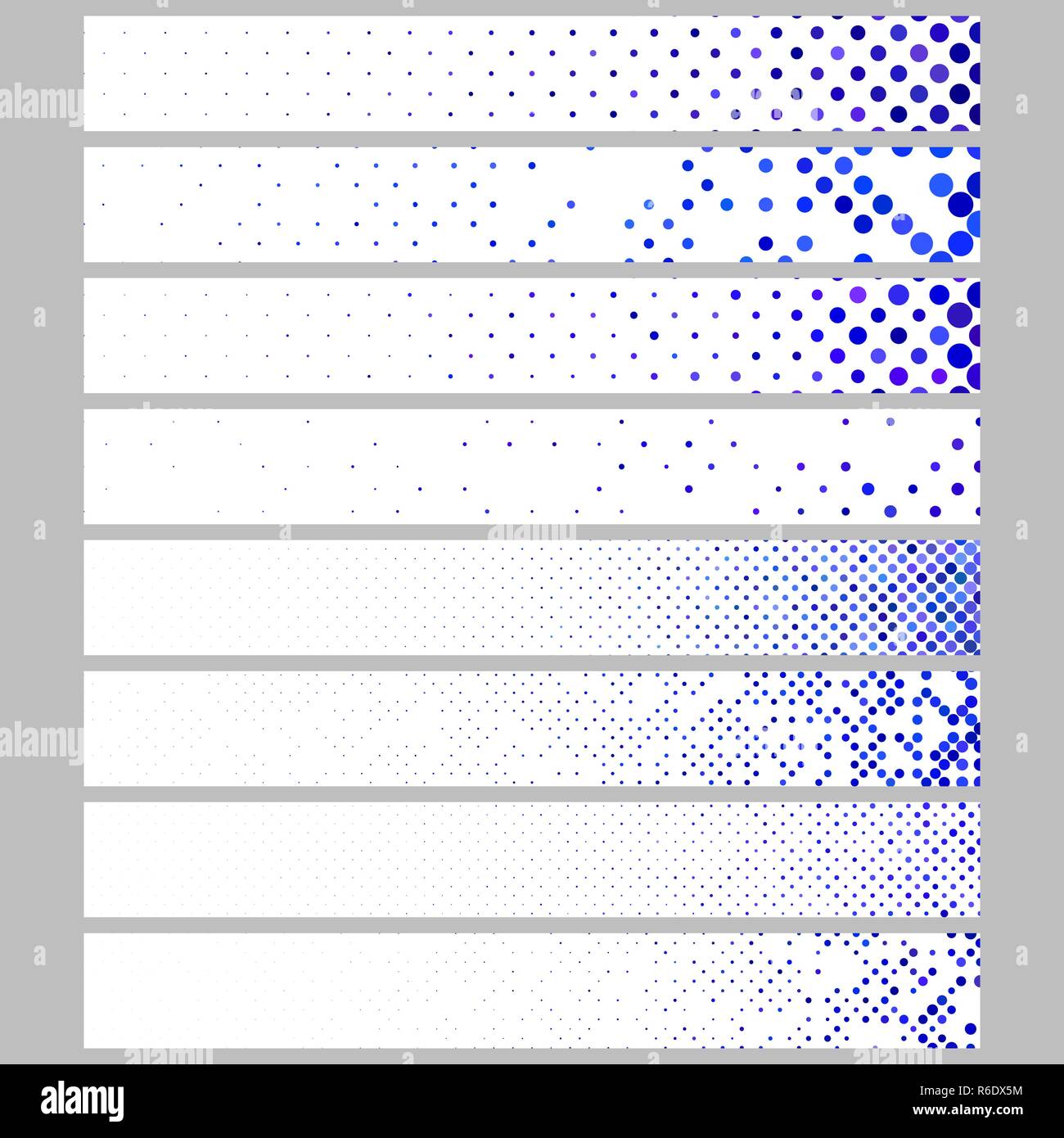 Color abstract dot pattern rectangular web banner background set Stock ...