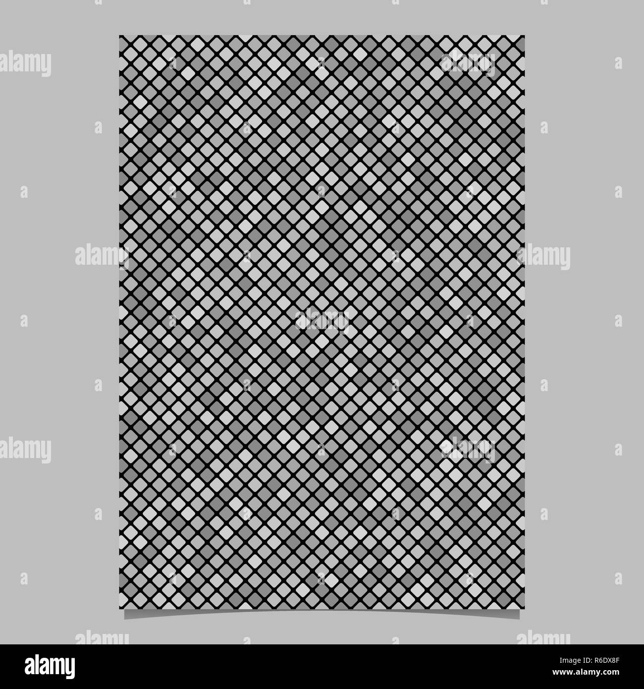 Grey Geometrical Diagonal Rounded Square Pattern Poster Background Template Stock Vector Image