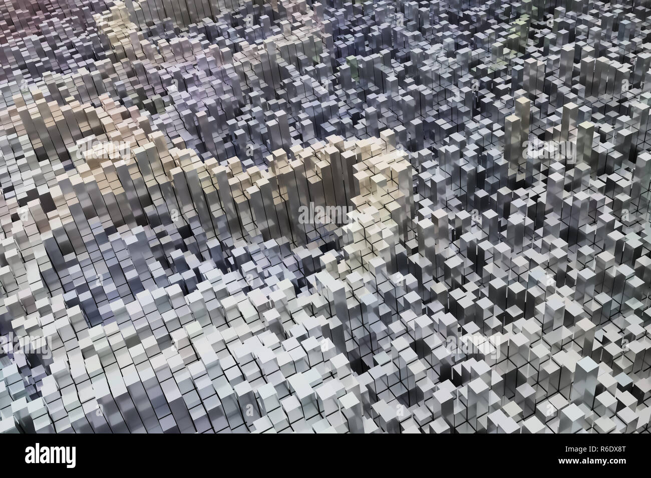 Colorful 3D rendering. Block, geometric structure, shape composition ...