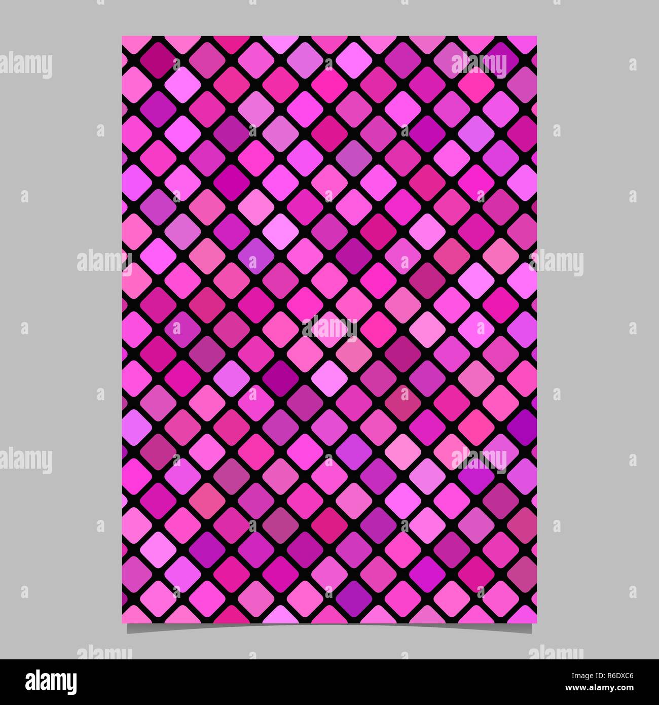 Pink Abstract Diagonal Rounded Square Pattern Background Poster