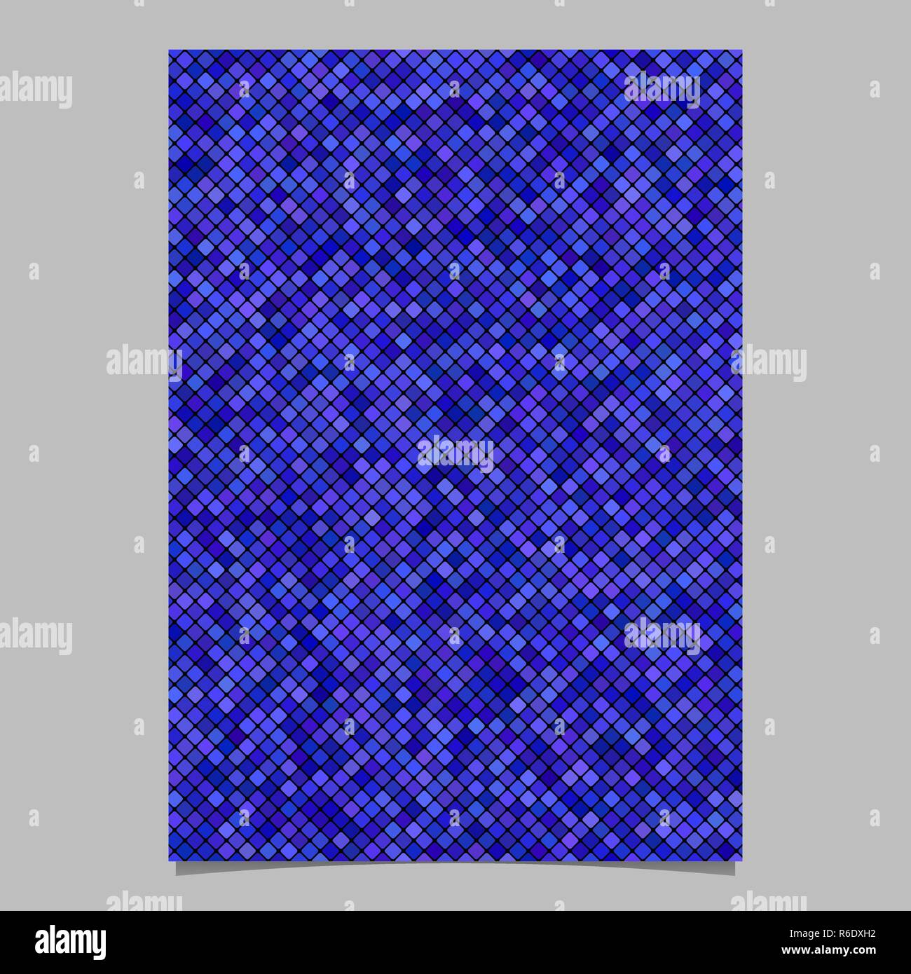 Geometric Diagonal Rounded Square Mosaic Pattern Flyer Template Stock