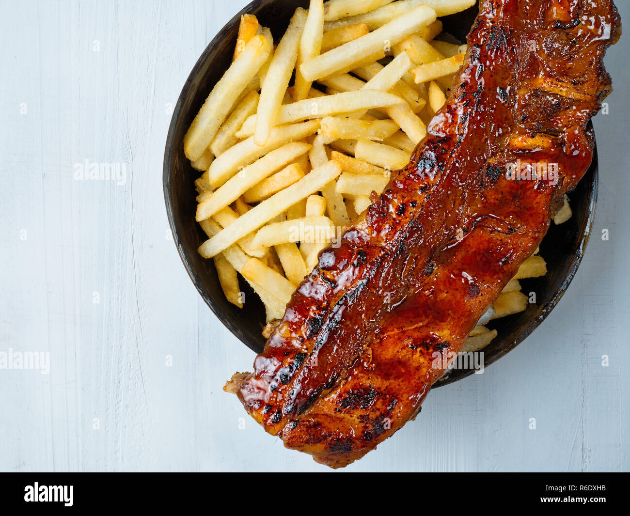 rustic barbecue pork rib Stock Photo - Alamy