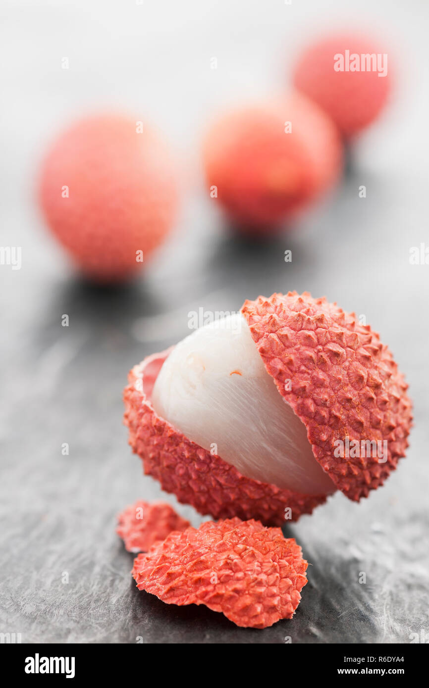 open lychee and three others Stock Photo - Alamy