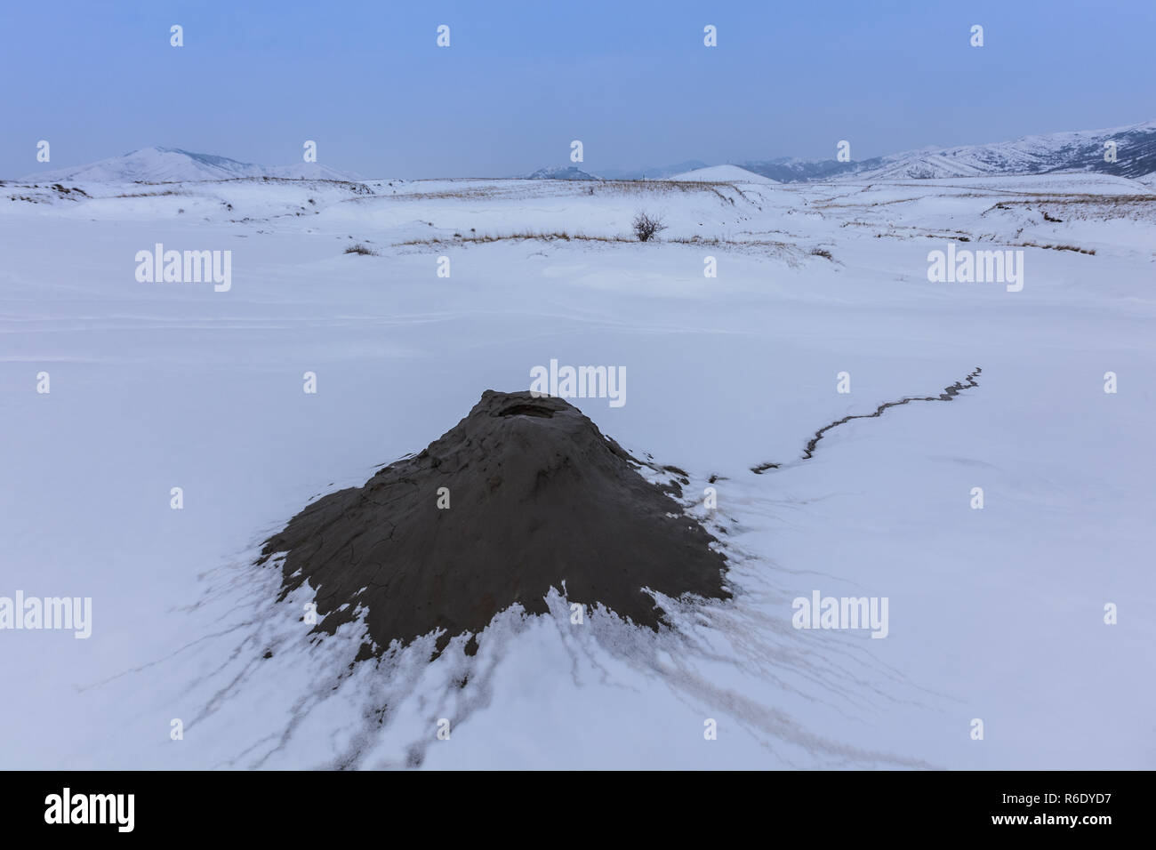 Mud Volcanoes in winter Stock Photo - Alamy