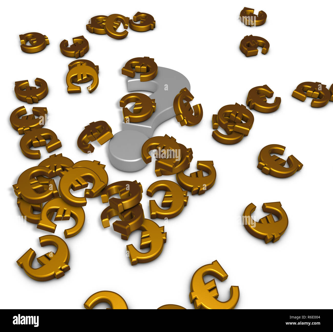 euro symbols and question marks Stock Photo - Alamy