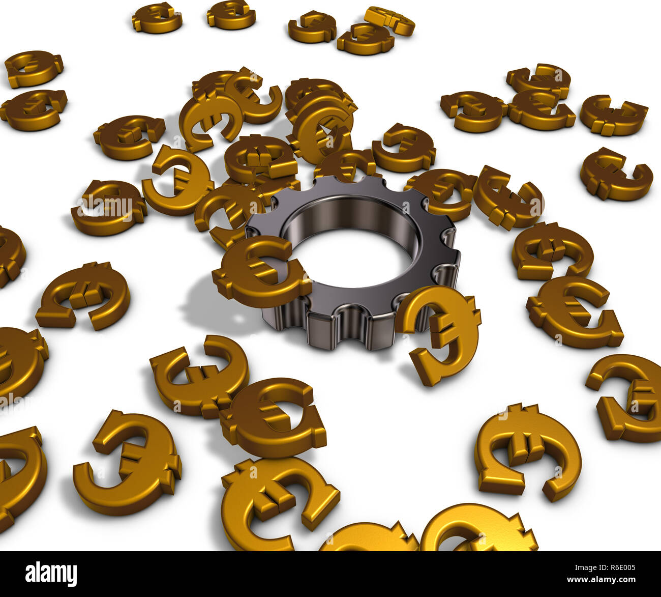 euro symbols and gear Stock Photo - Alamy