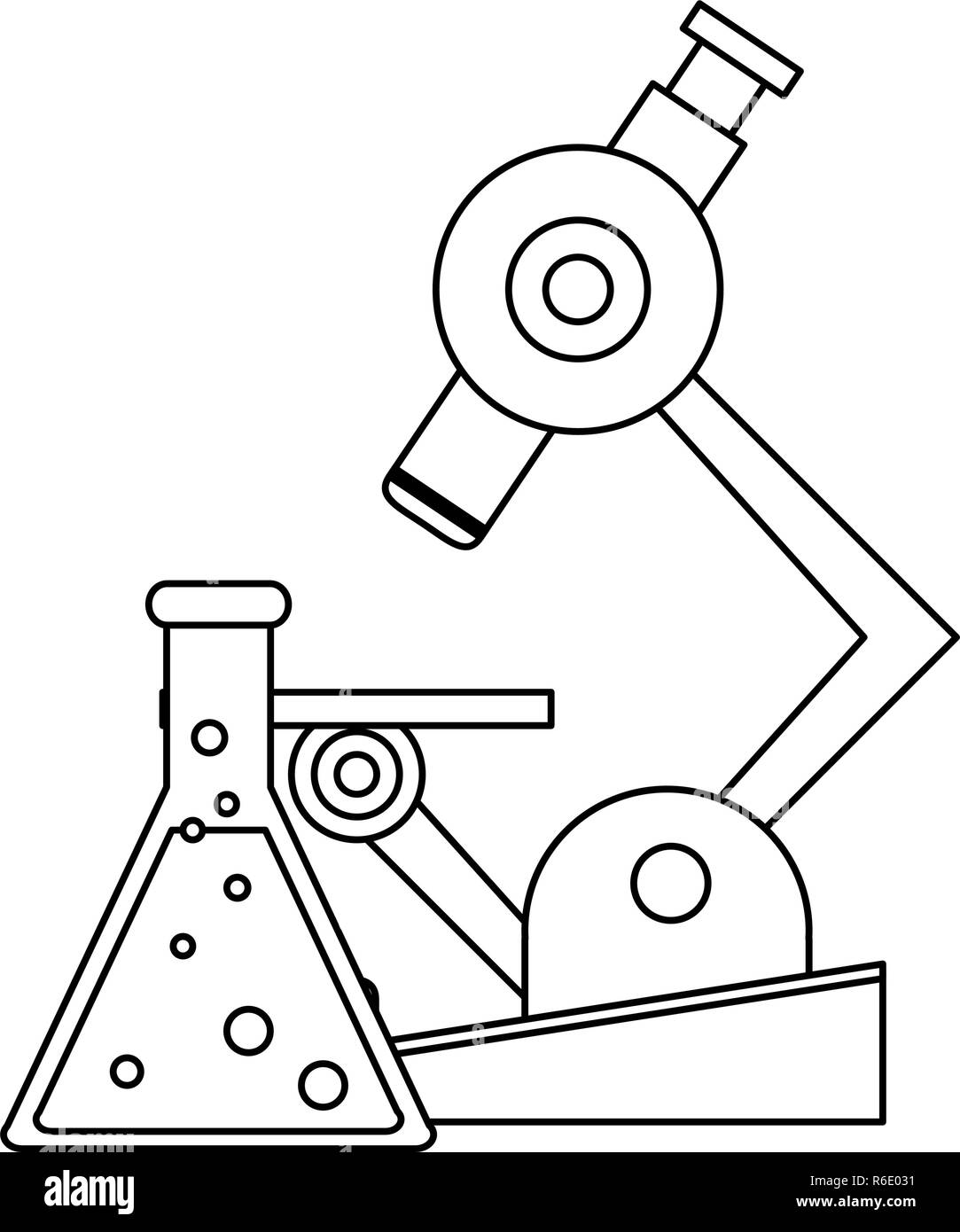 Science experiments and investigation black and white Stock Vector ...