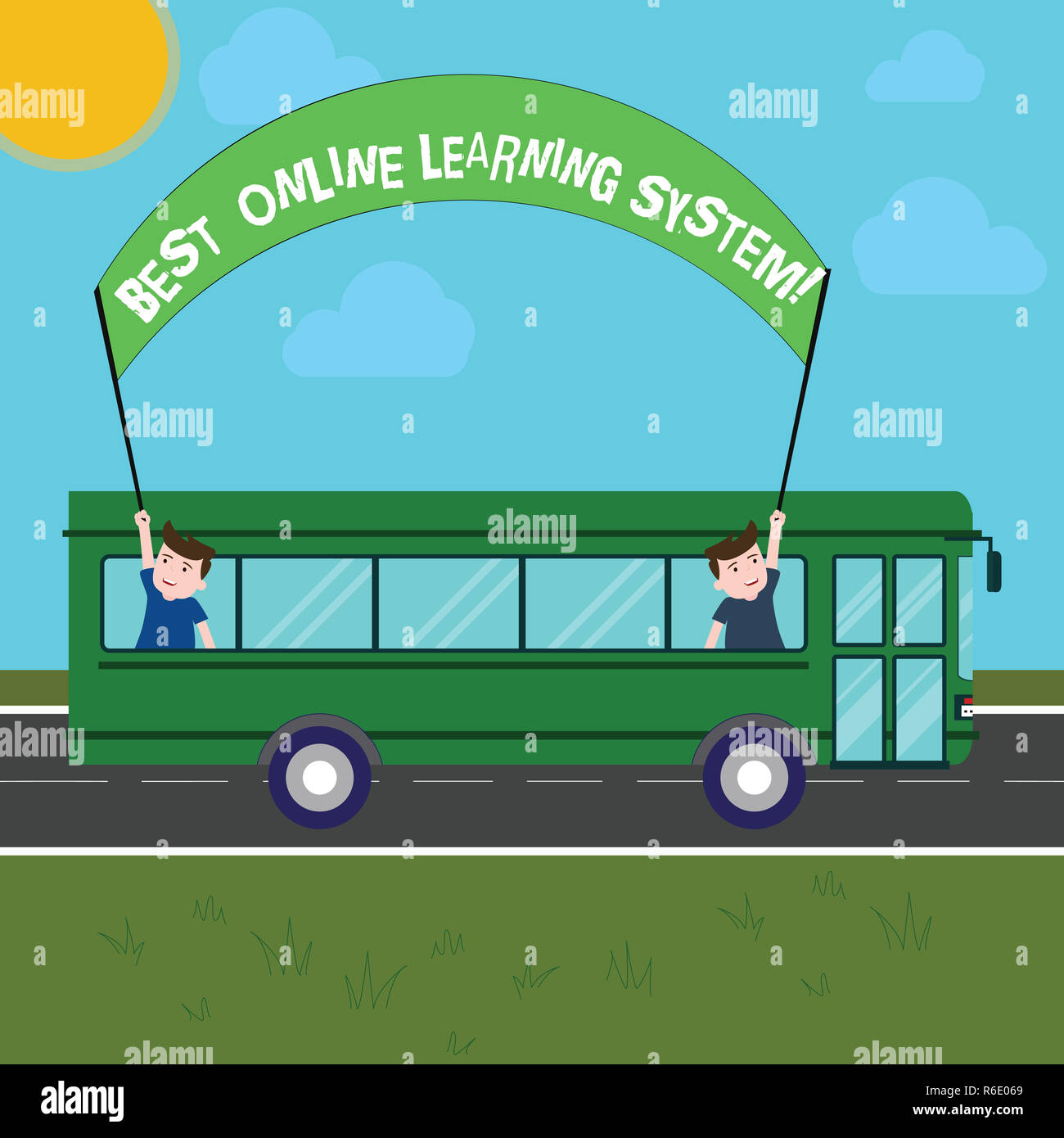 Handwriting text writing Best Online Learning System. Concept meaning ...