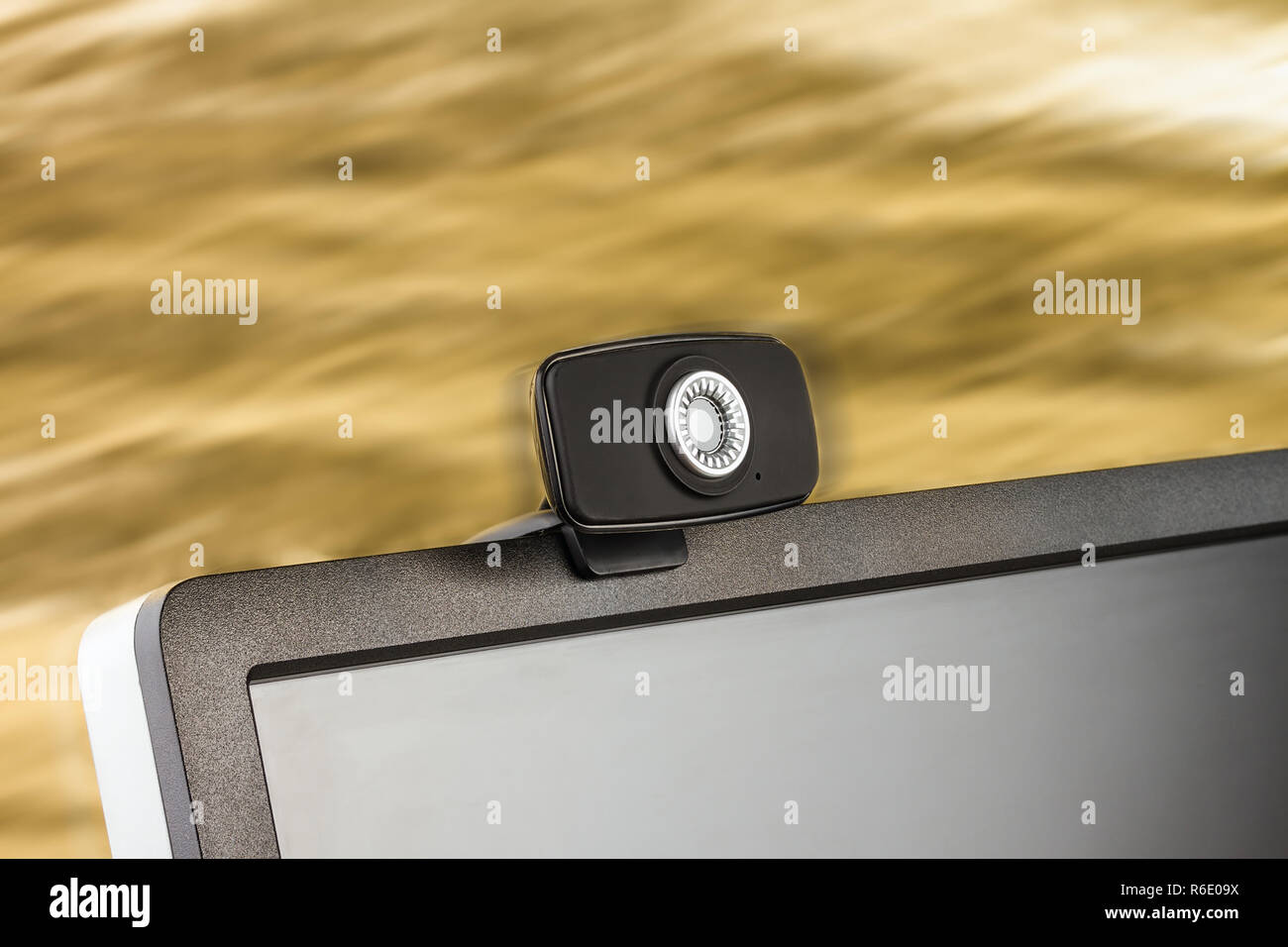 Digital black computer monitor screen and HD web camera Stock Photo - Alamy