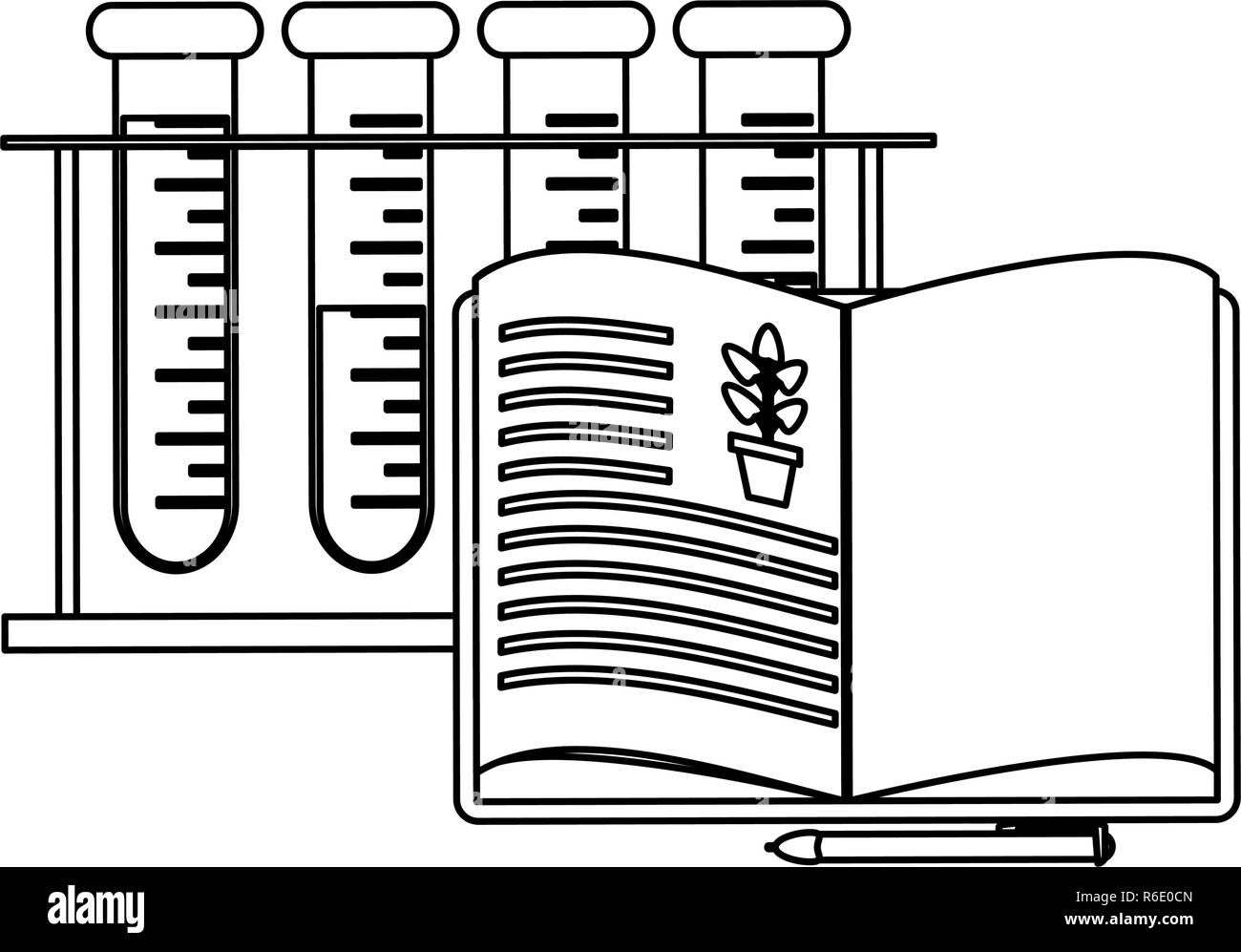 Science experiments and investigation black and white Stock Vector ...