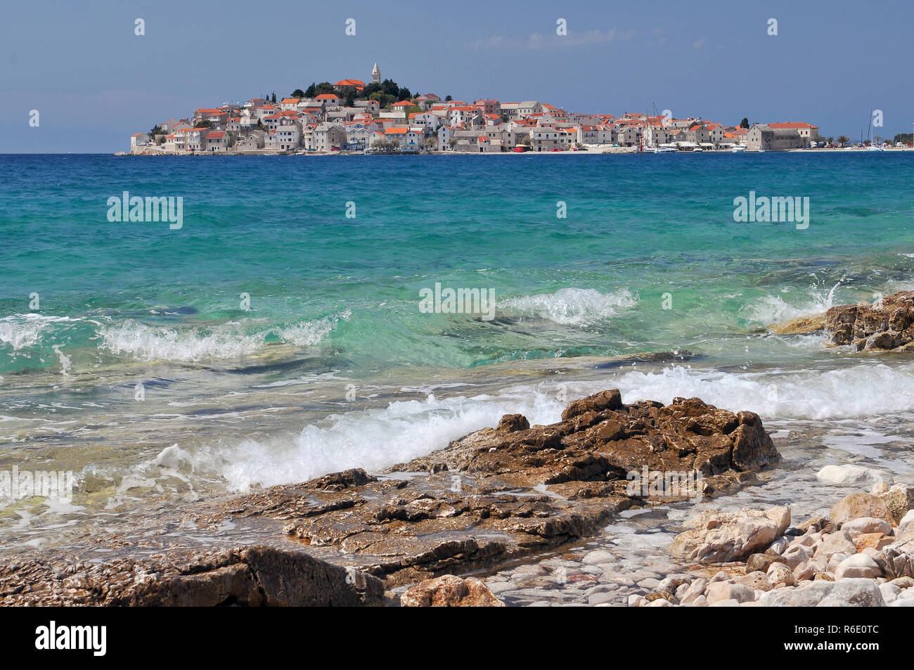 Croatia, Primosten, Panorama Of Primosten Stock Photo - Alamy