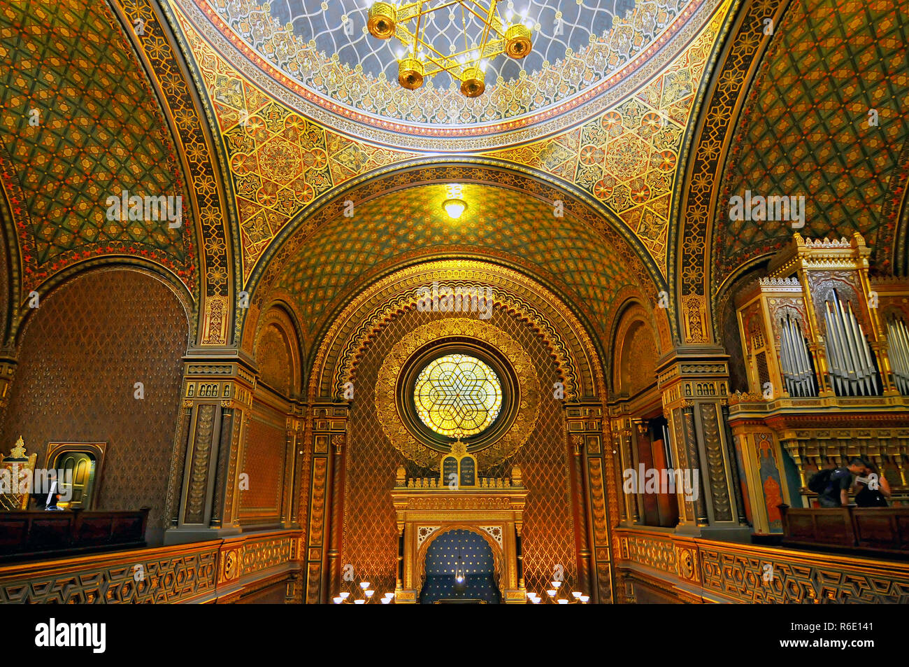 The Jewish Community, Inside Of Spanish Synagogue In Prague, Czech ...