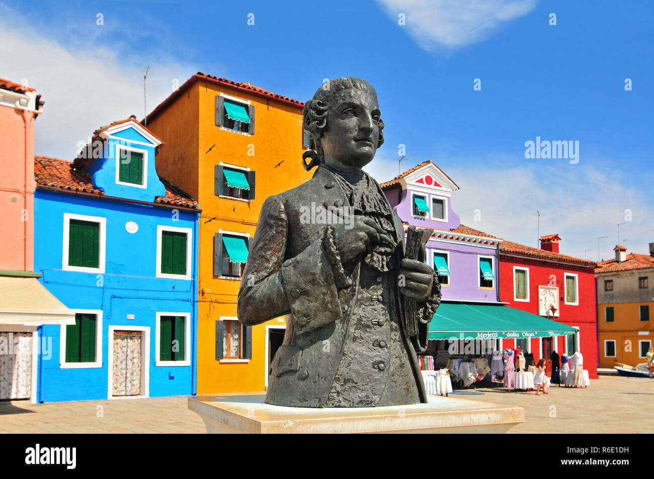 The Statue Of Composer Baldassare Galuppi Burano Island Italy Stock ...
