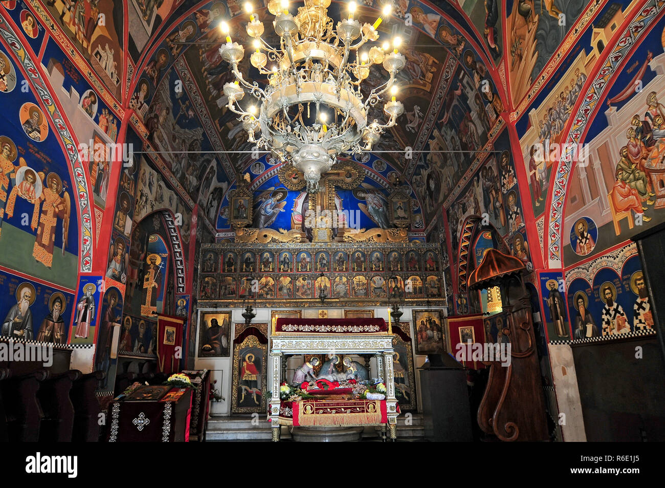Interior Of The Crkva Svete Trojice Stari Grad Budva Stock Photo - Alamy