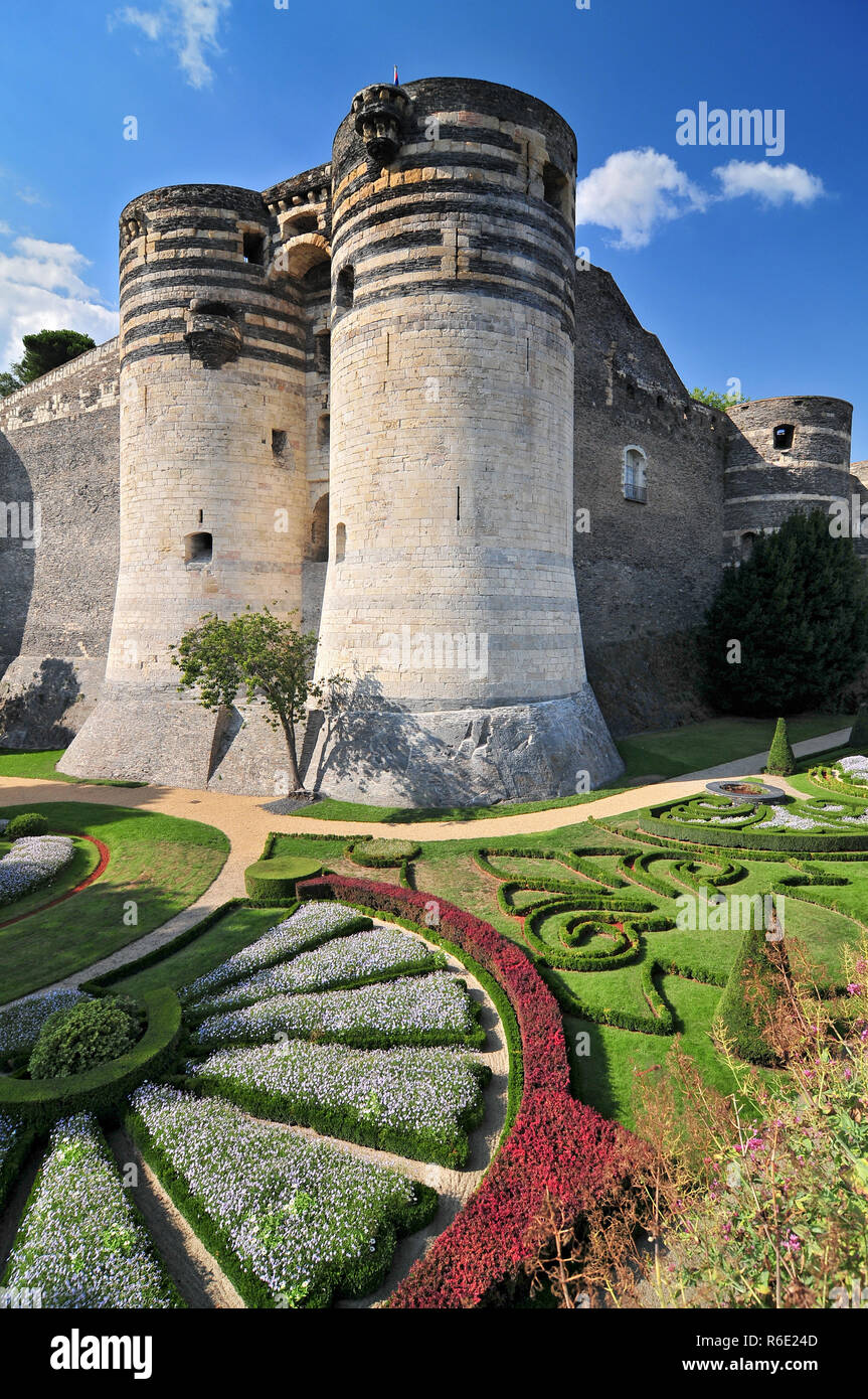 Towers Of Castle Of Angers Seat Of The Plantagenet Dynastyand In The ...