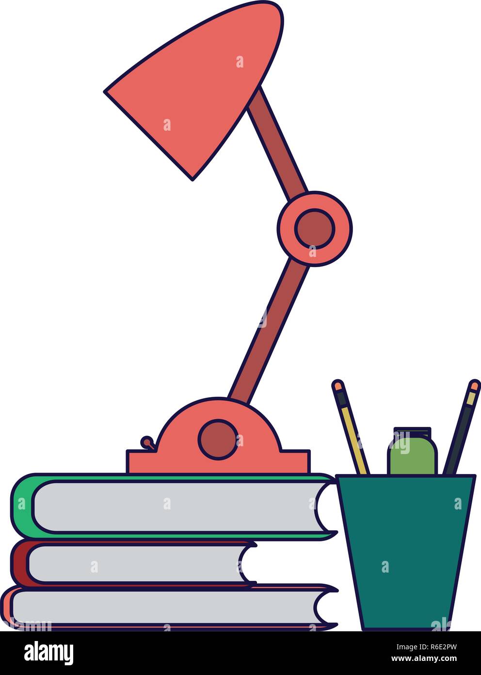 Books and lights with pens Stock Vector Image & Art - Alamy