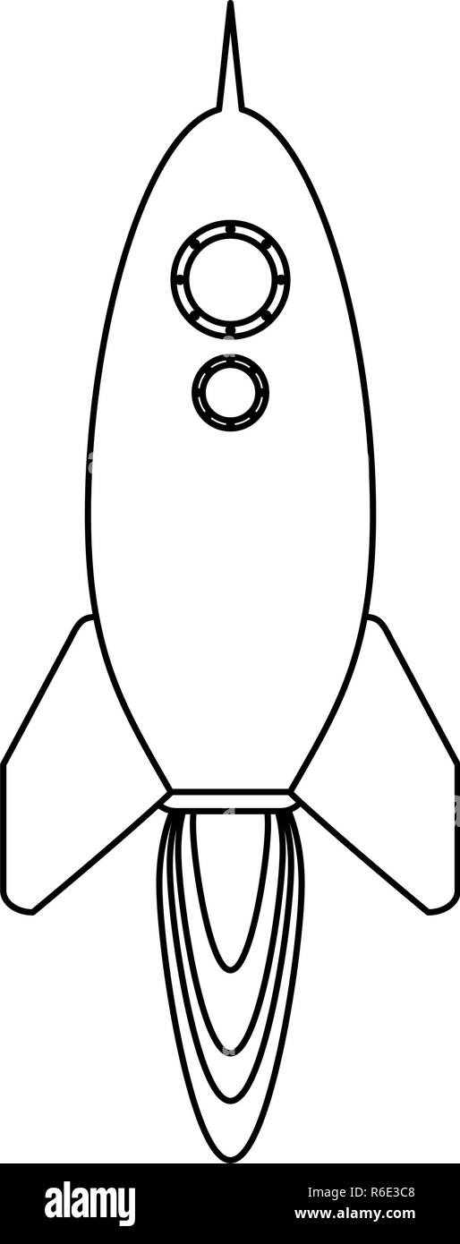 Rocket taking off symbol black and white Stock Vector Image & Art - Alamy