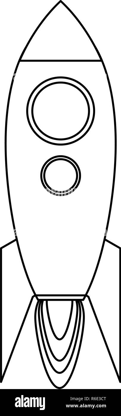 Rocket taking off symbol black and white Stock Vector Image & Art - Alamy