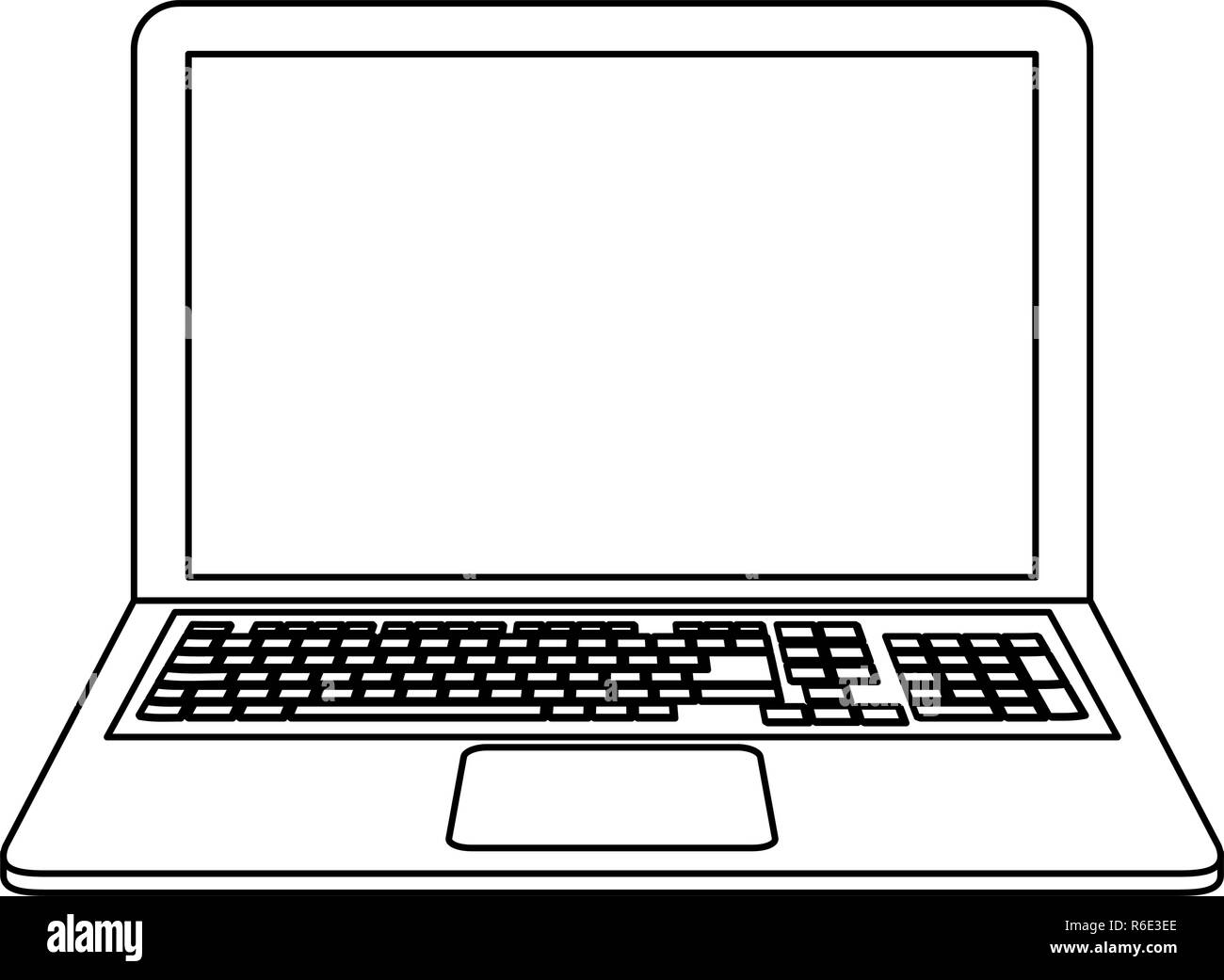 Laptop computer technology black and white Stock Vector Image & Art - Alamy