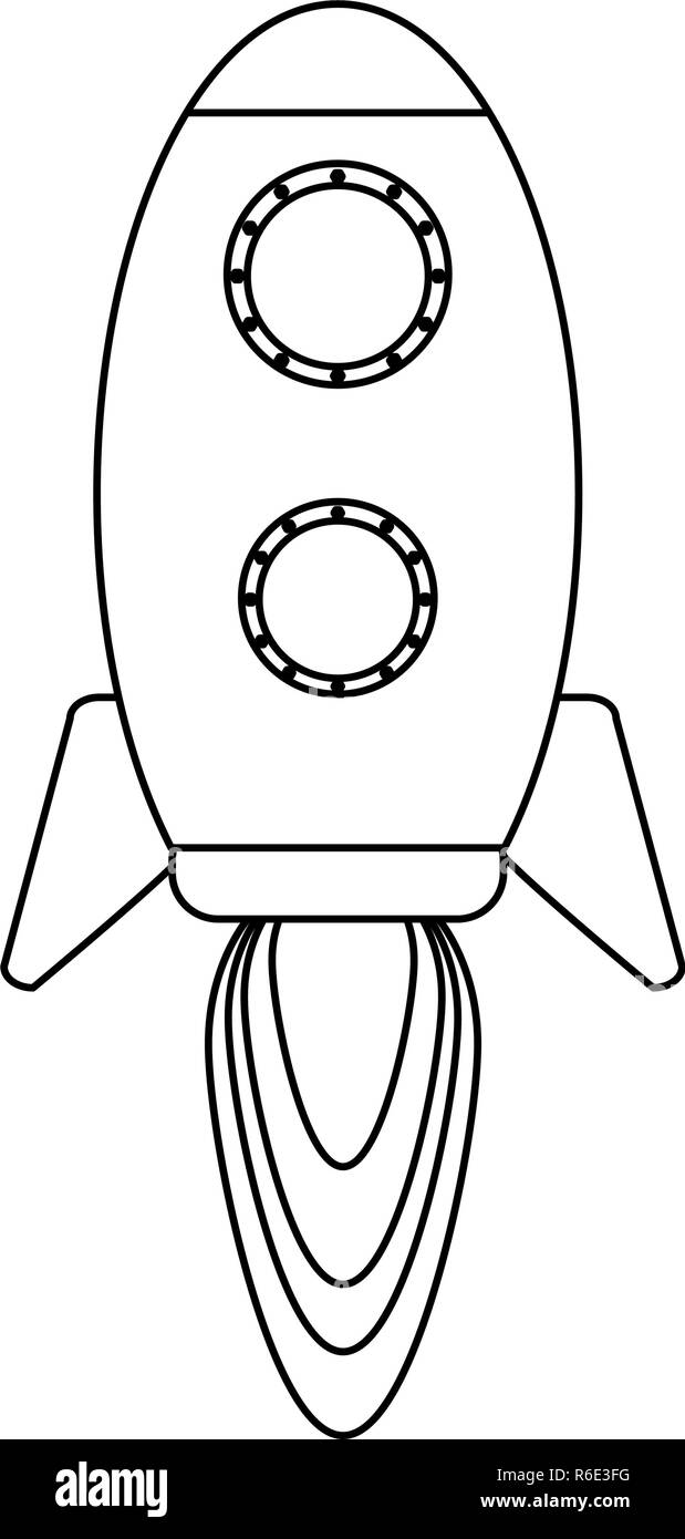 Rocket taking off symbol black and white Stock Vector Image & Art - Alamy