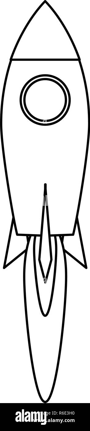 Rocket taking off symbol black and white Stock Vector Image & Art - Alamy