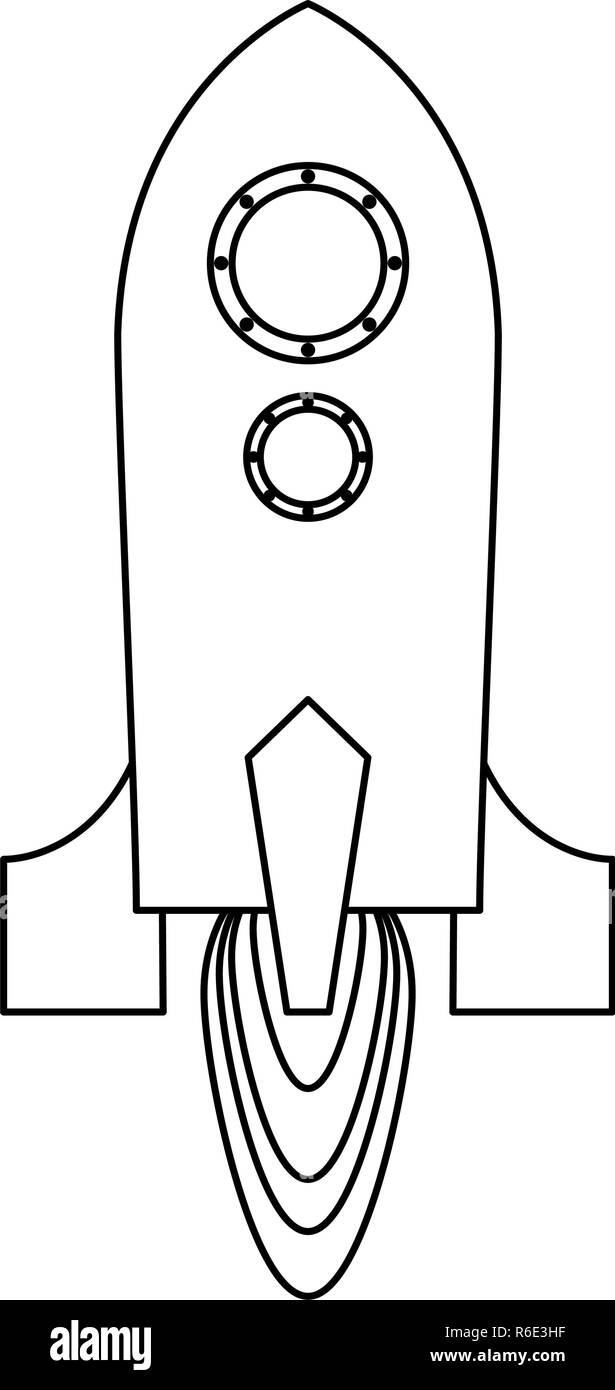 Rocket taking off symbol black and white Stock Vector Image & Art - Alamy