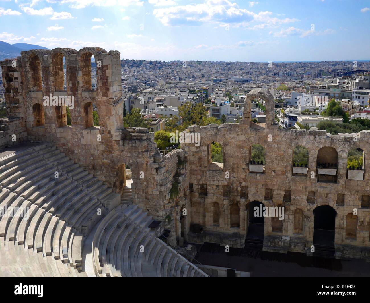 Panoramic view odeon herodes atticus hi-res stock photography and ...