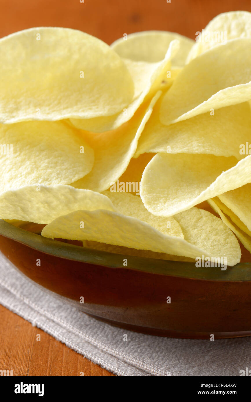 Salted potato crisps Stock Photo - Alamy
