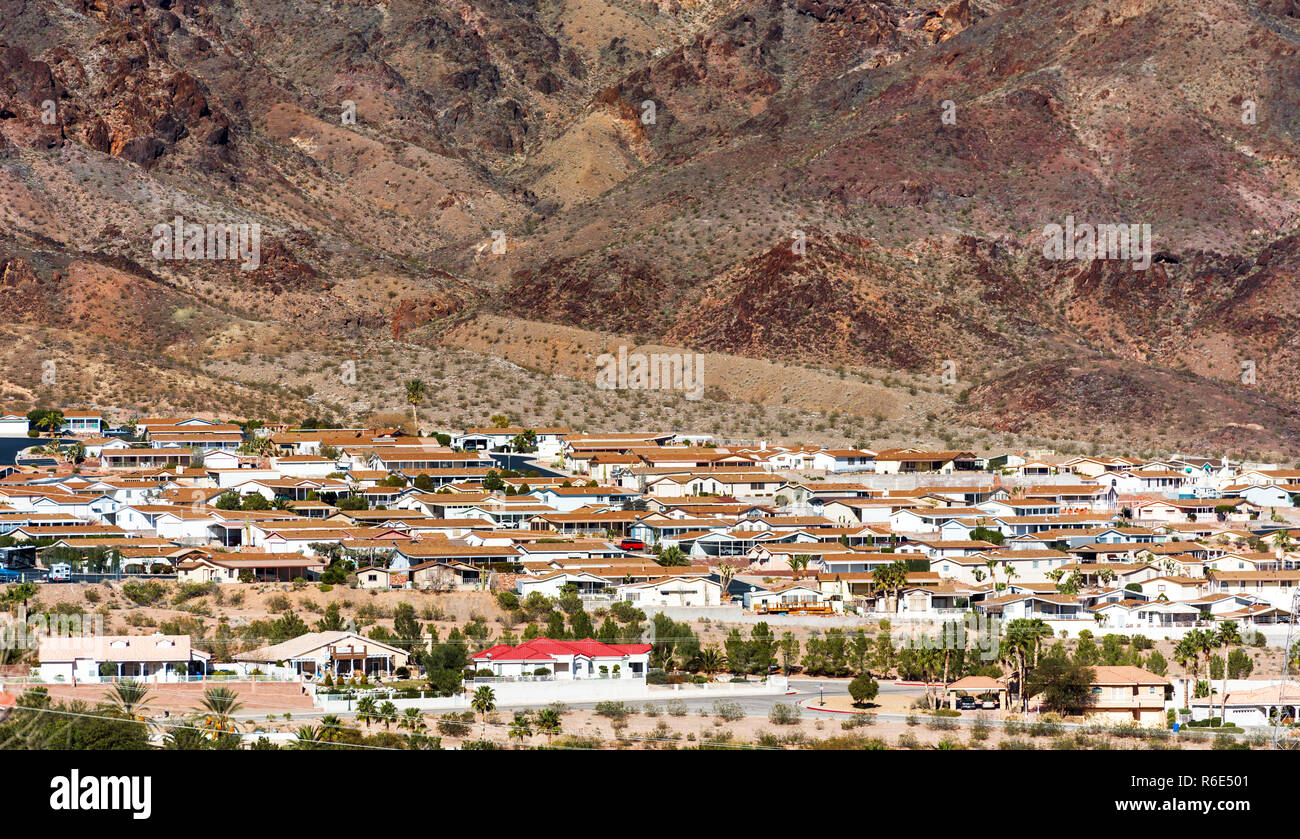 View of the private buildings of Boulder city, Colorado, USA Stock ...