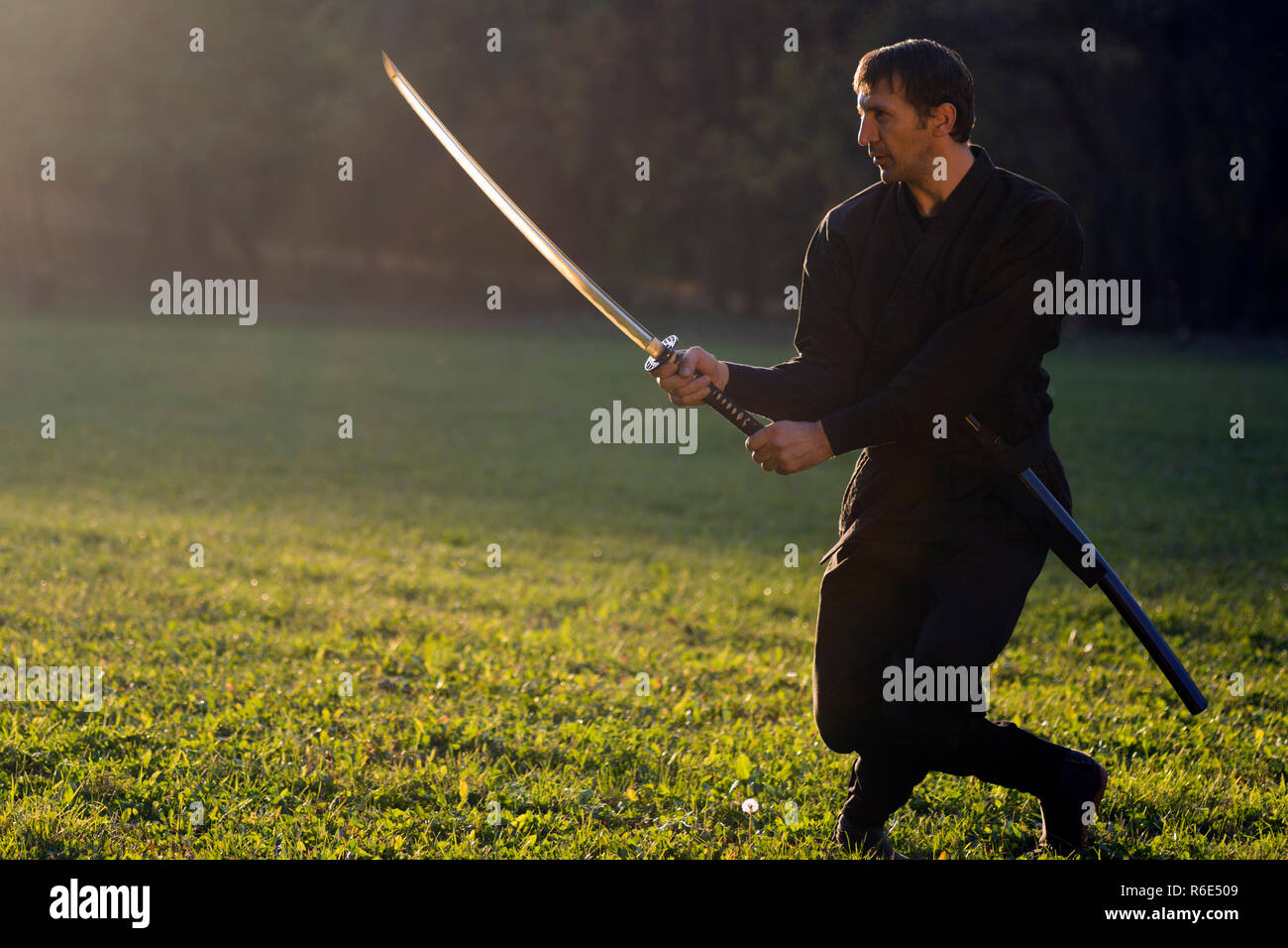 ninja with sword Stock Photo - Alamy