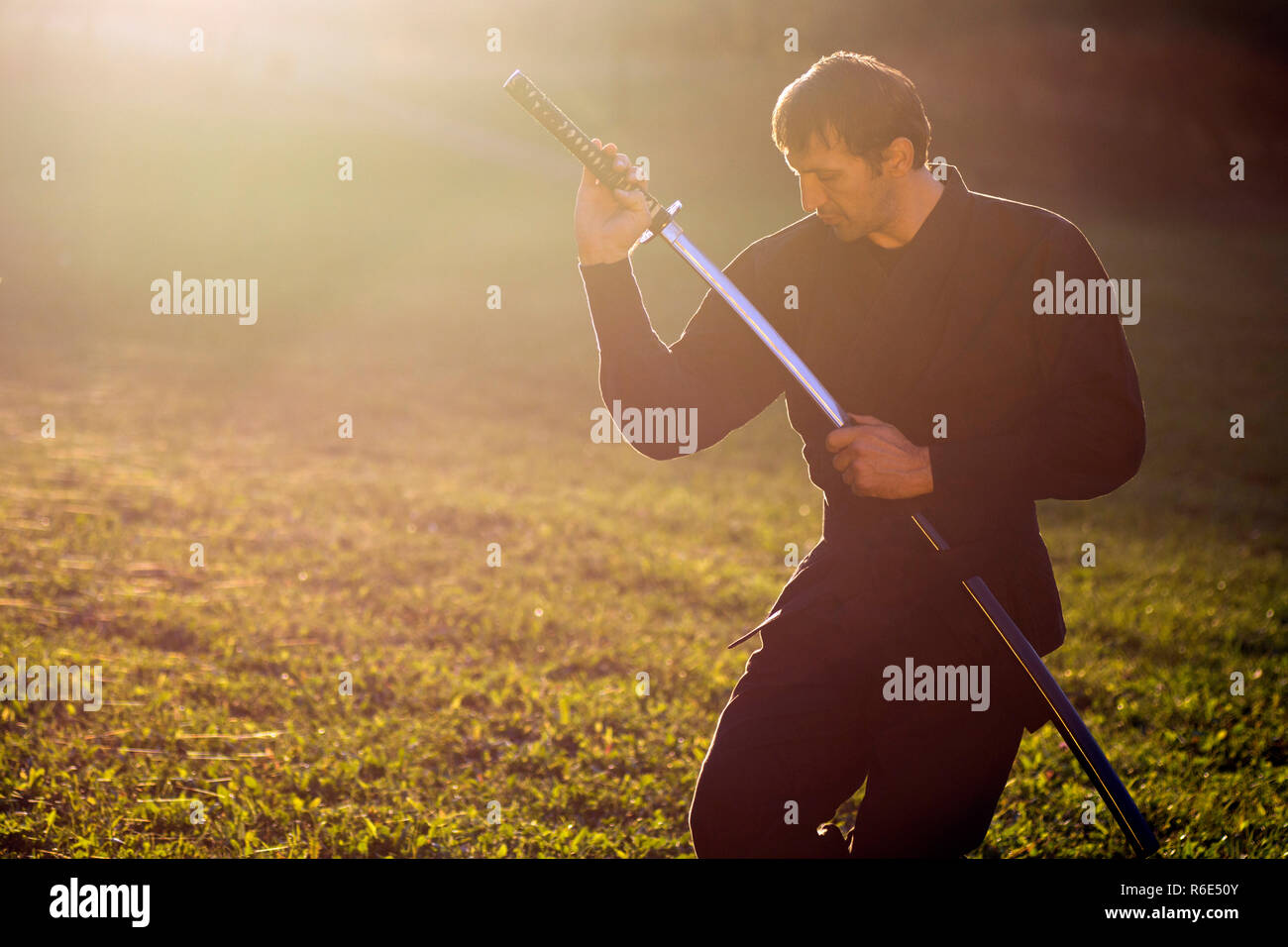 ninja with sword Stock Photo - Alamy