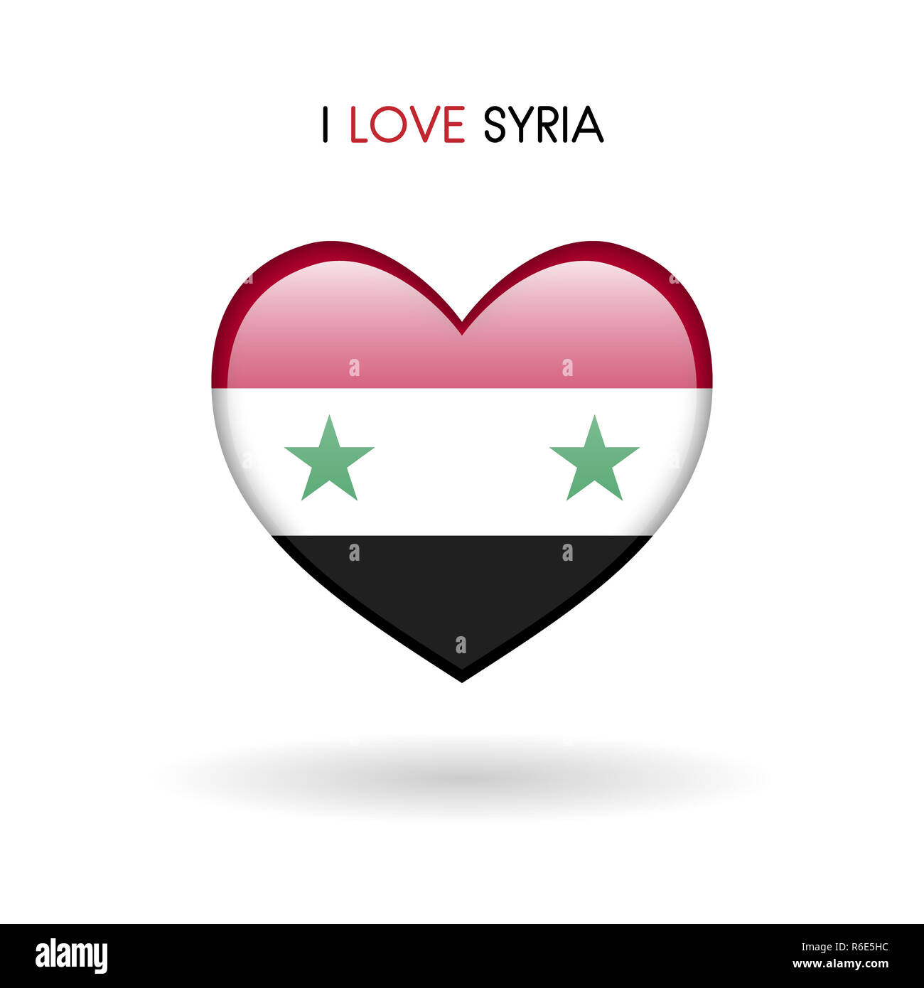 Love Syria symbol. Flag Heart Glossy icon on a white background Stock ...