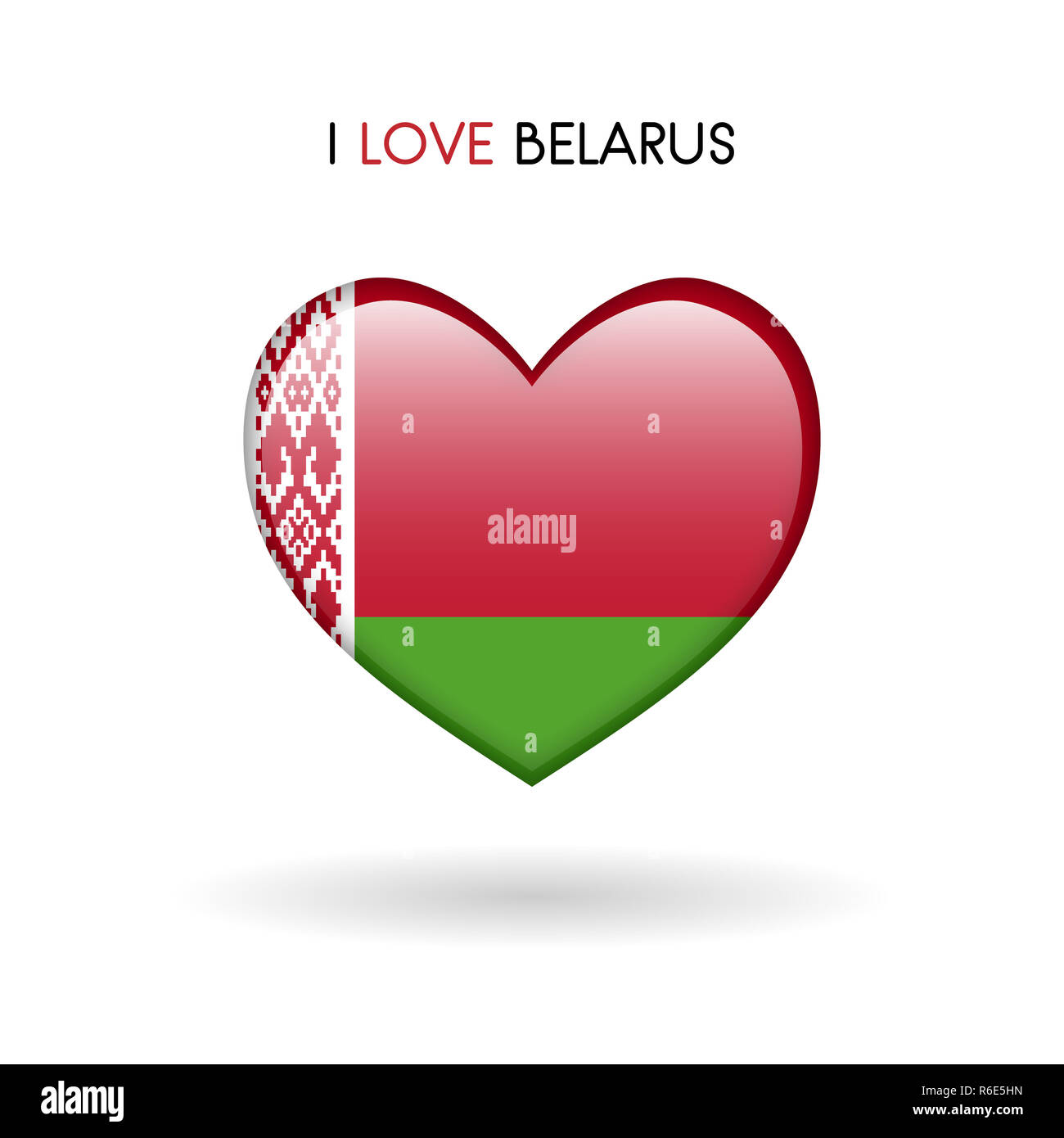 Love Belarus symbol. Flag Heart Glossy icon on a white background Stock ...