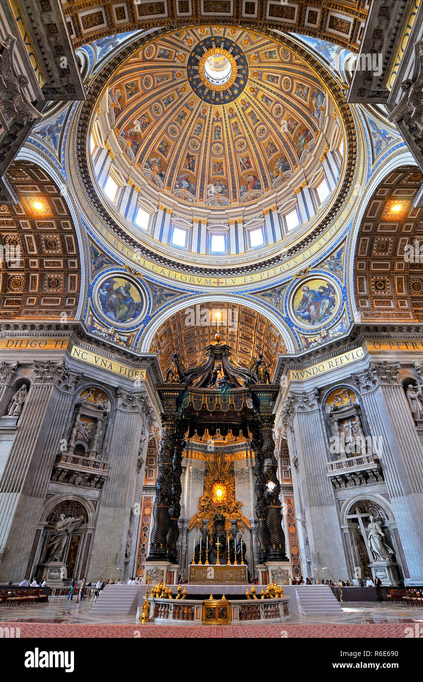 Interior Side Of The Dome Of Saint Peter'S Basilica, Vatican City ...